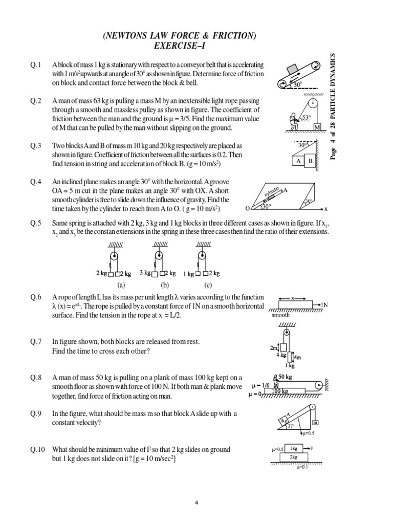 DYNAMICS QUESTIONS For JEE | PDF | Collision | Force