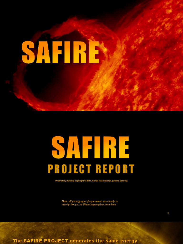 SAFIRE Project Report | PDF | Plasma (Physics) | Hydrogen