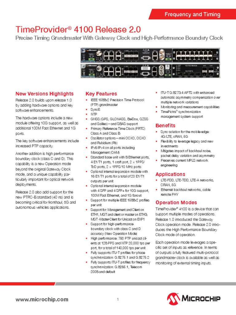 Microchip TimeProvider 4100 Datasheet 20 | PDF | Computer Network | Computer Networking