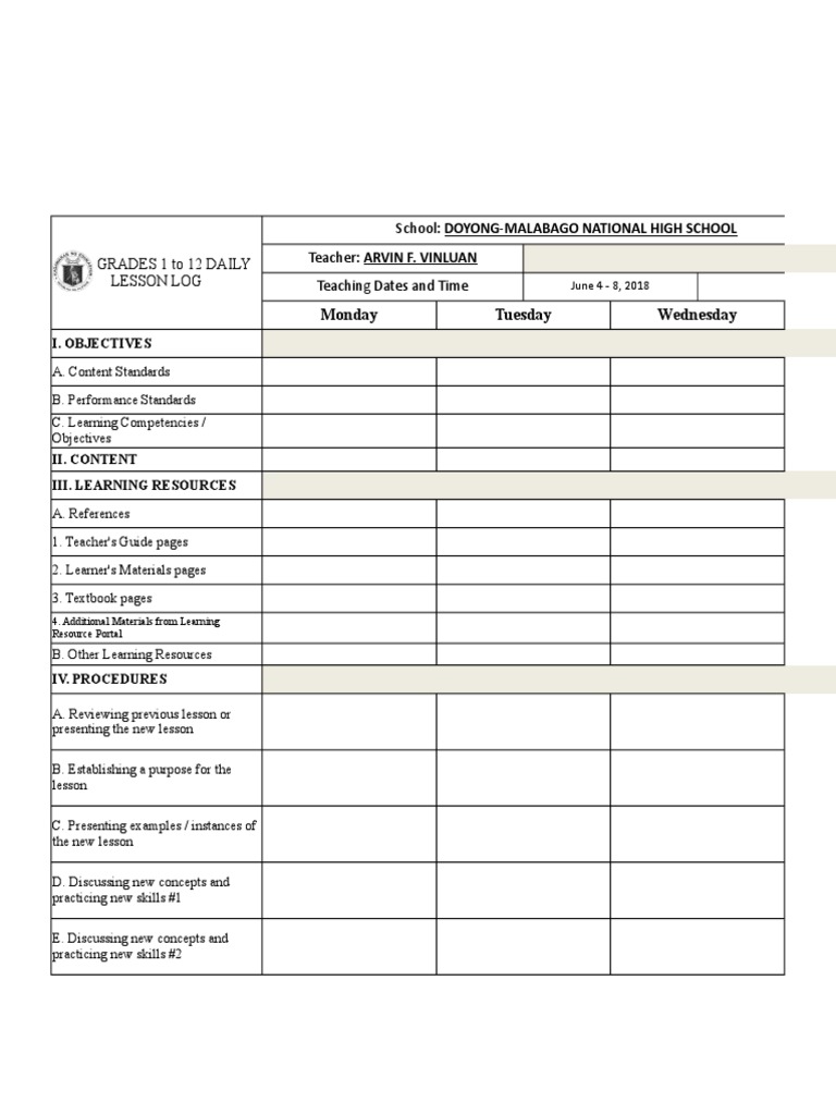 DLL SHS Template | PDF | Learning | Teachers