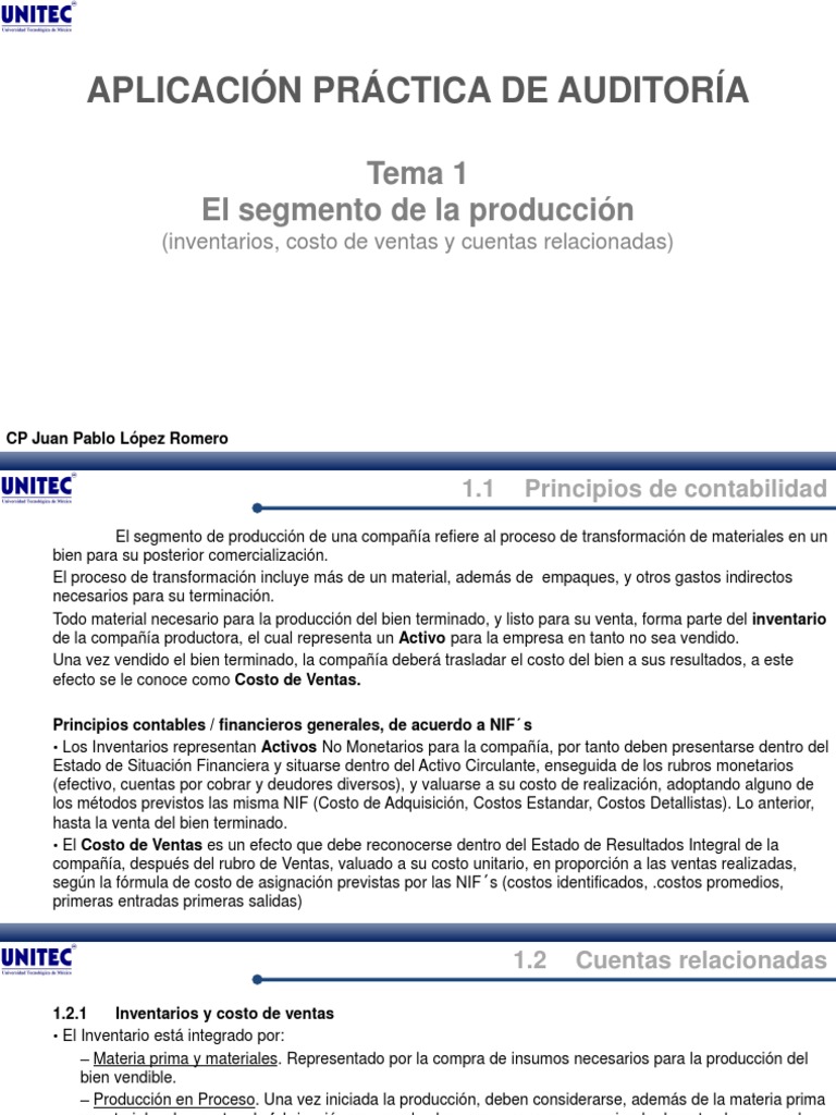 APA T1 Producción | PDF | Contabilidad | Inventario