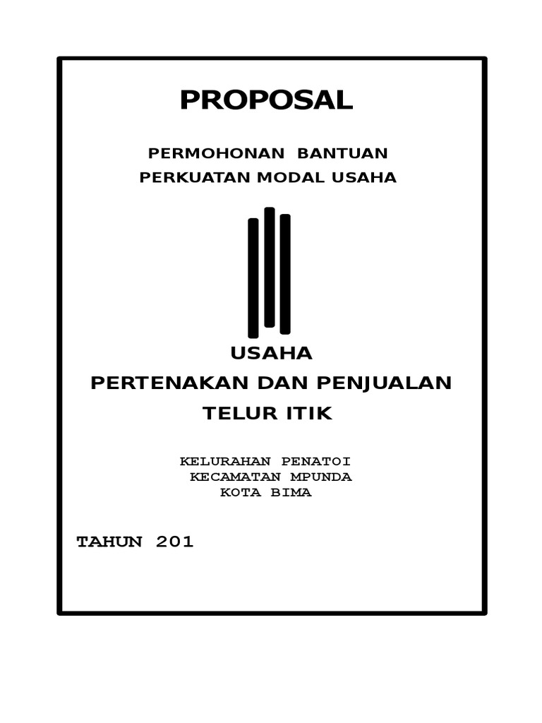 Permohonan Modal Usaha Telur Itik | PDF | Bisnis