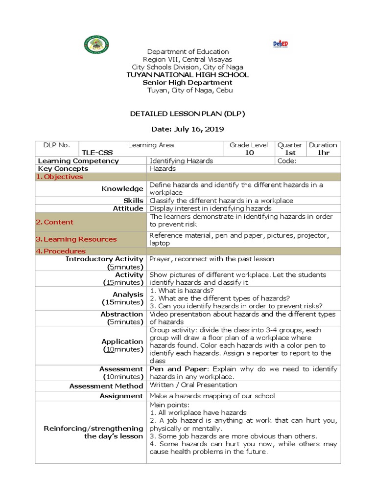 Lesson Plan Hazard | PDF | Hazards | Lesson Plan