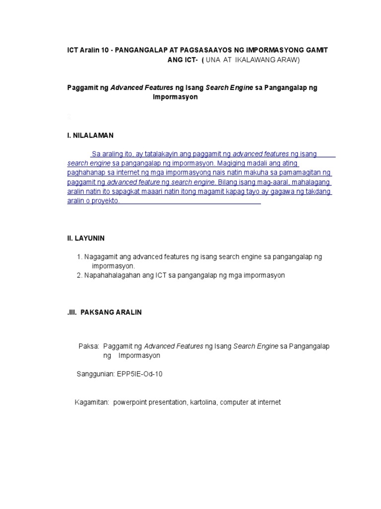 Ict Aralin 10 - Pangangalap at Pagsasaayos NG Impormasyong Gamit Ang ...