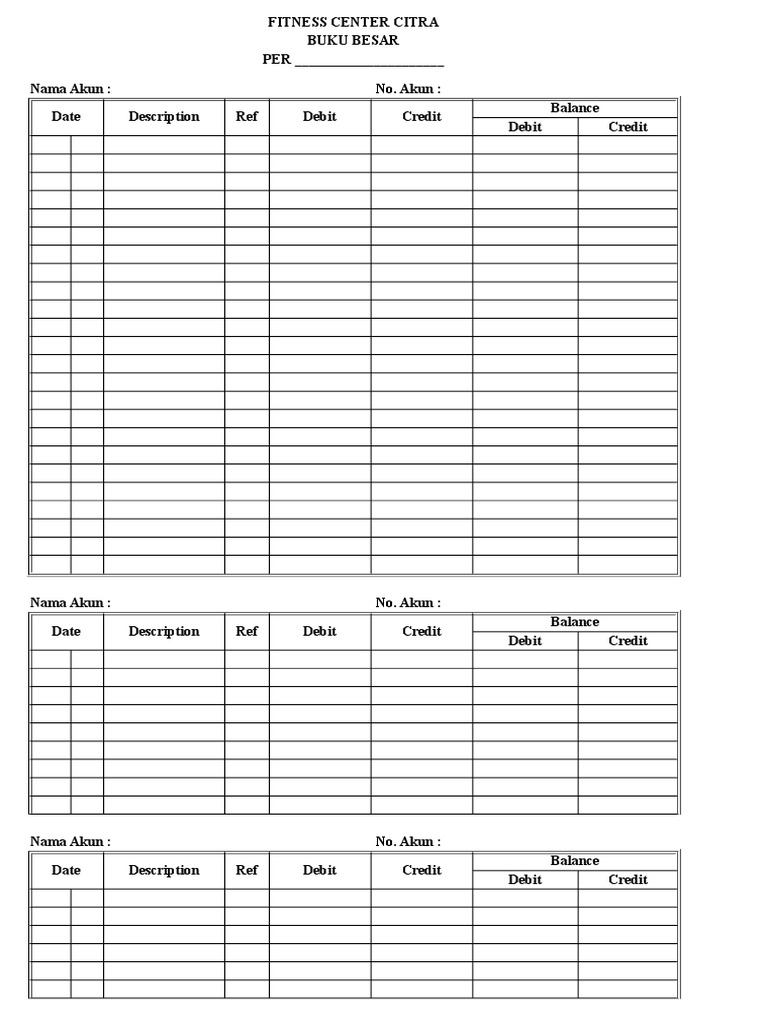 Format Buku Besar Umum | PDF | Expense | Debits And Credits