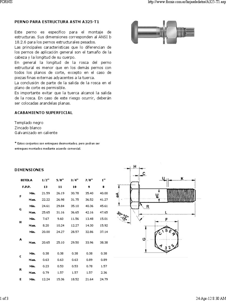 106400262-Dimensiones-Pernos-Tuercas-Arandelas.pdf | Materiales ...