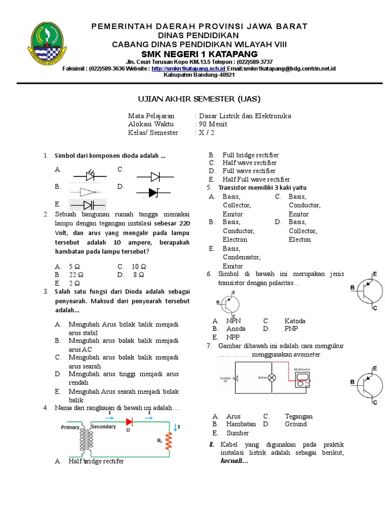 Uas Dasar LIstrik Elektronika | PDF