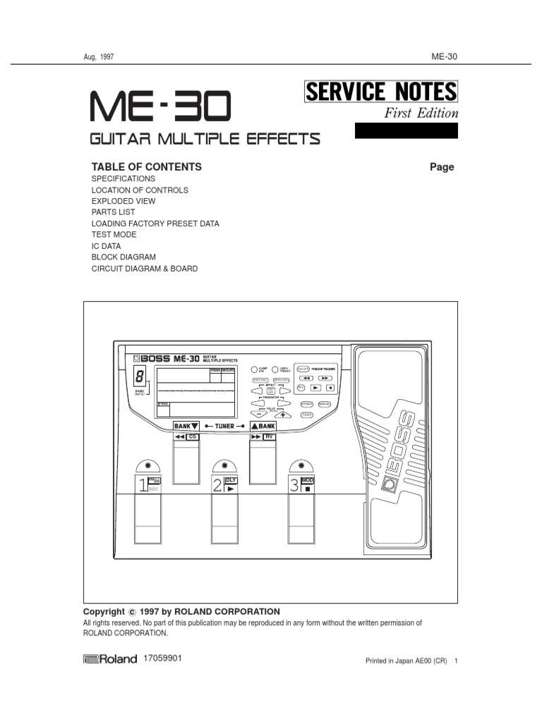 Boss ME30 PDF | PDF