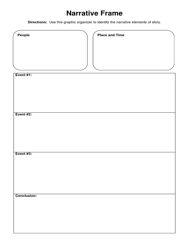 Narrative Frame: Directions: Use This Graphic Organizer To Identify The ...