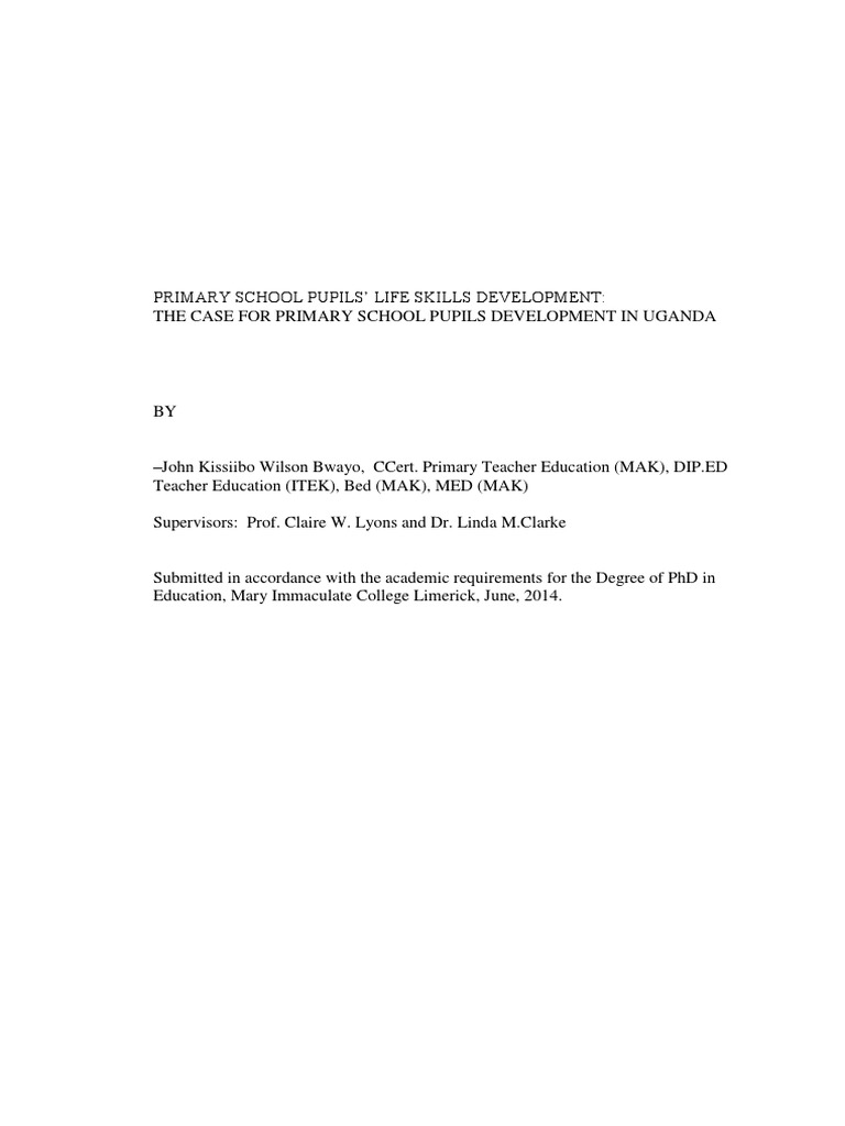 Life Skills Development in Ugandan Schools | PDF | Qualitative Research ...