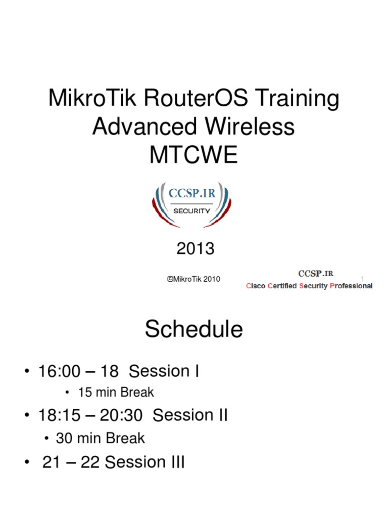 Mikrotik Routeros Training Advanced Wireless Mtcwe | PDF | Radius | Computer Network