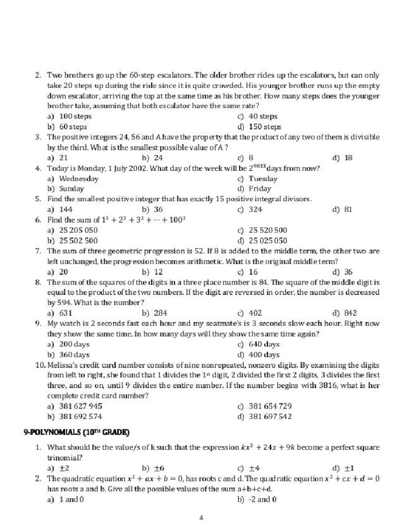 Pma Reviewer Algebra and Geometry | PDF