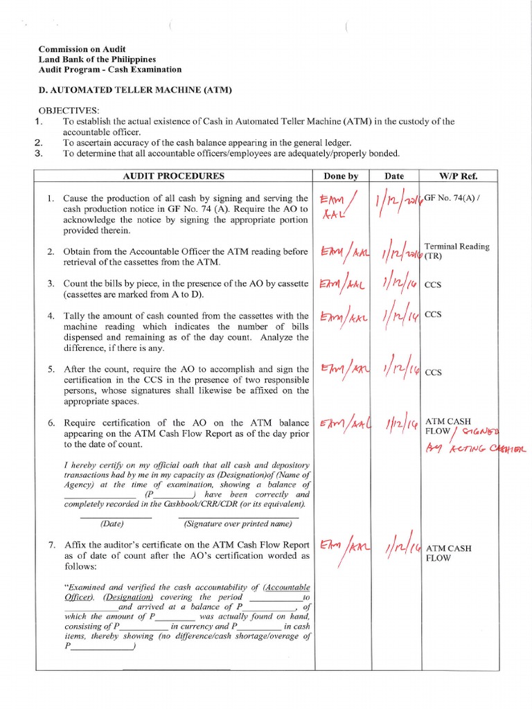 1.audit Program ATM | PDF