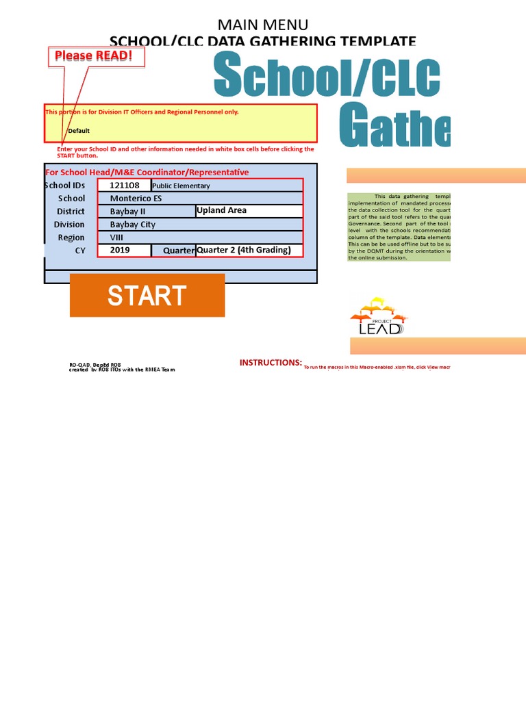 Start: School/Clc Data Gathering Template | PDF | Obesity | Body Mass Index