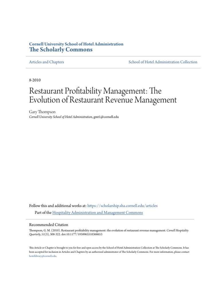 Restaurant Profitability Management - The Evolution of Restaurant | PDF ...