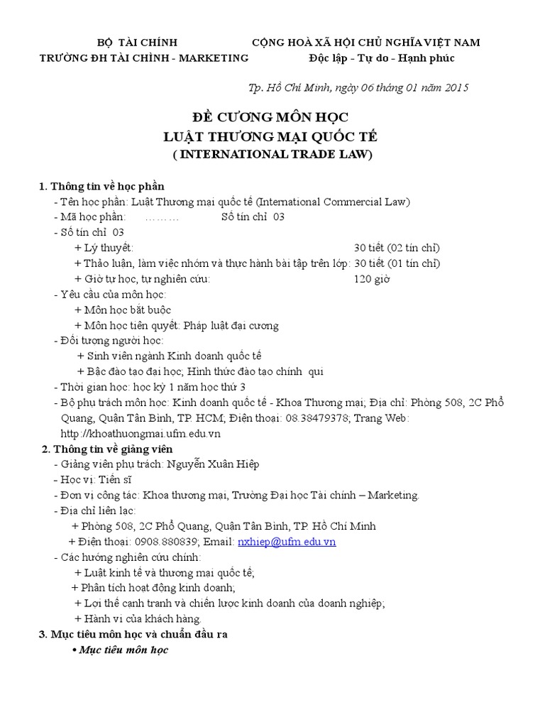 LUẬT TMQT - TC MAR | PDF