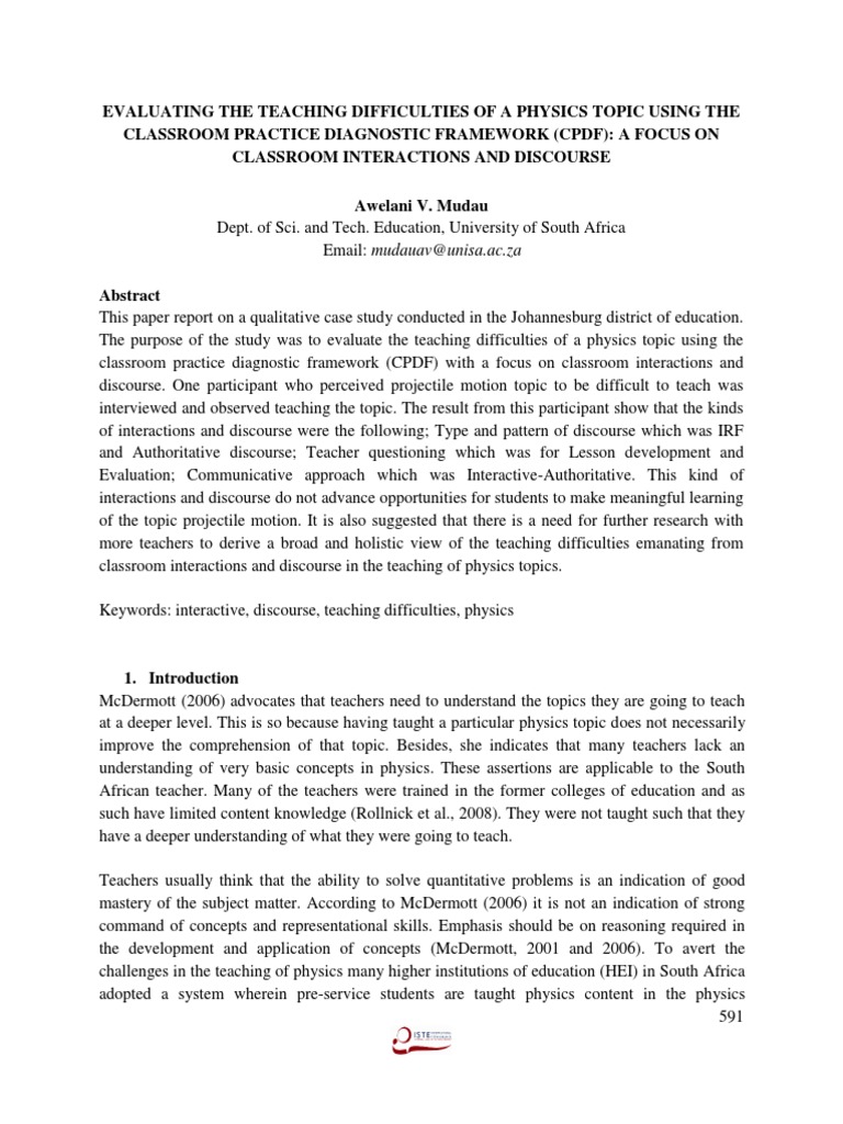 Teaching Challenges in Physics Discourse | PDF | Teachers | Question