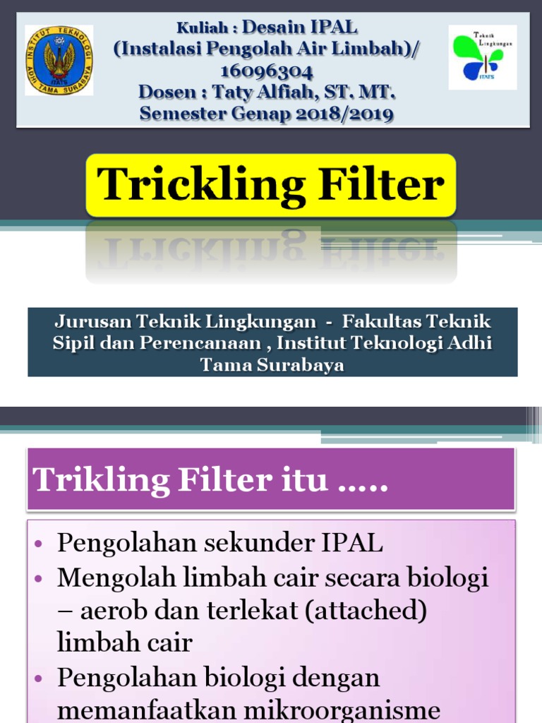 Desain dan Proses Trickling Filter IPAL | PDF | Griya & Taman | Sains ...