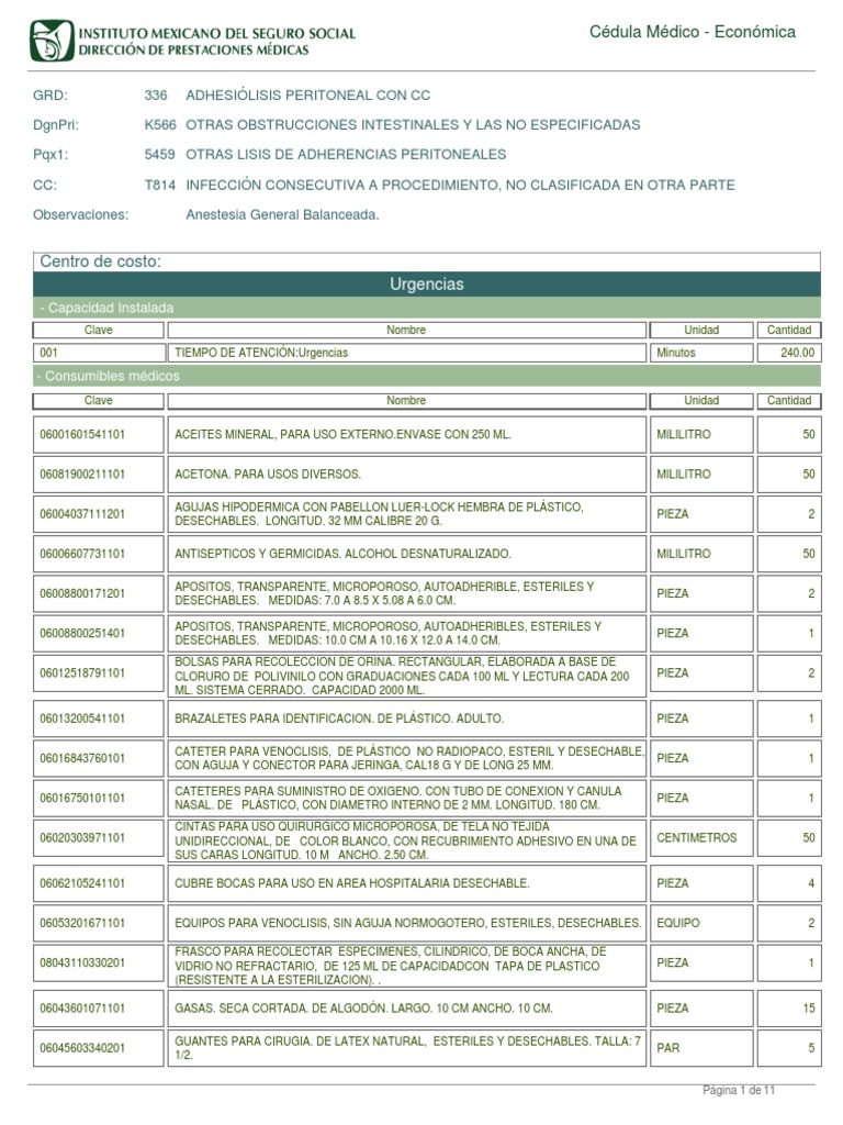Adhesiolisis Peritoneal Con CC | PDF | Sangre | El plastico