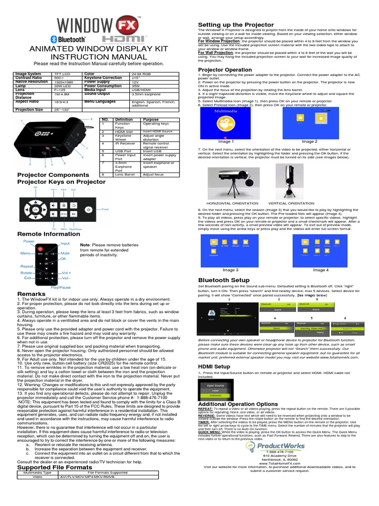 Animated Window Display Kit Instruction Manual: Setting Up The ...
