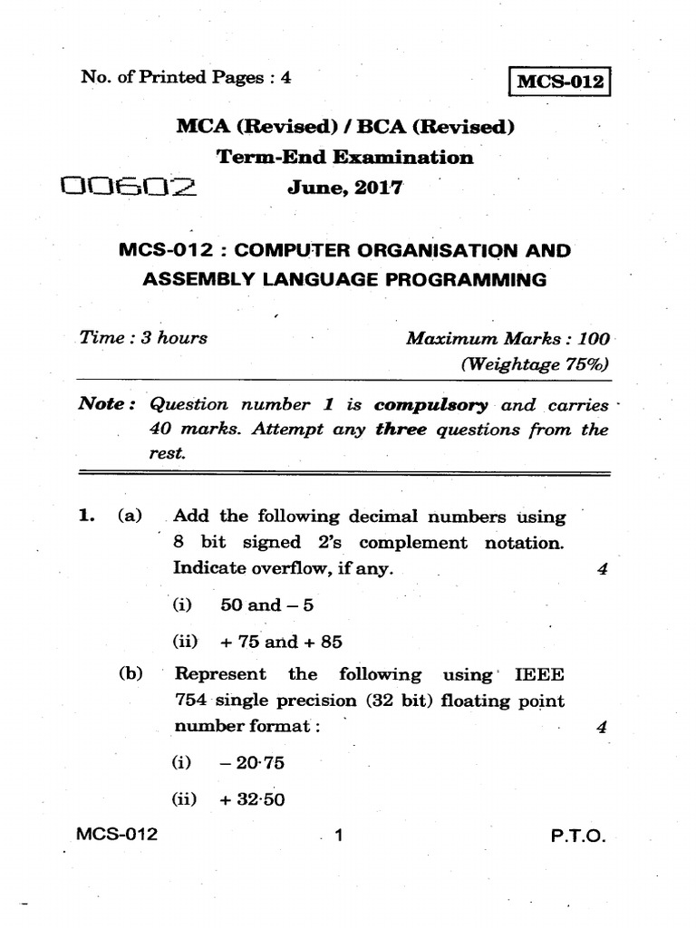 MCS 12 Ignou | PDF | Subroutine | Assembly Language