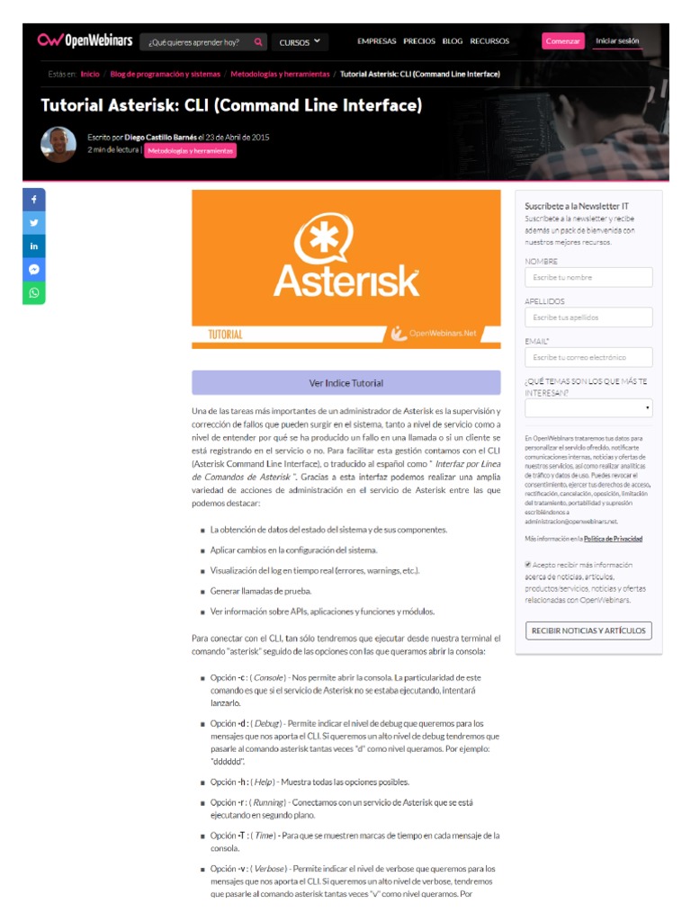 Tutorial Asterisk Cli Command Line Interface | PDF