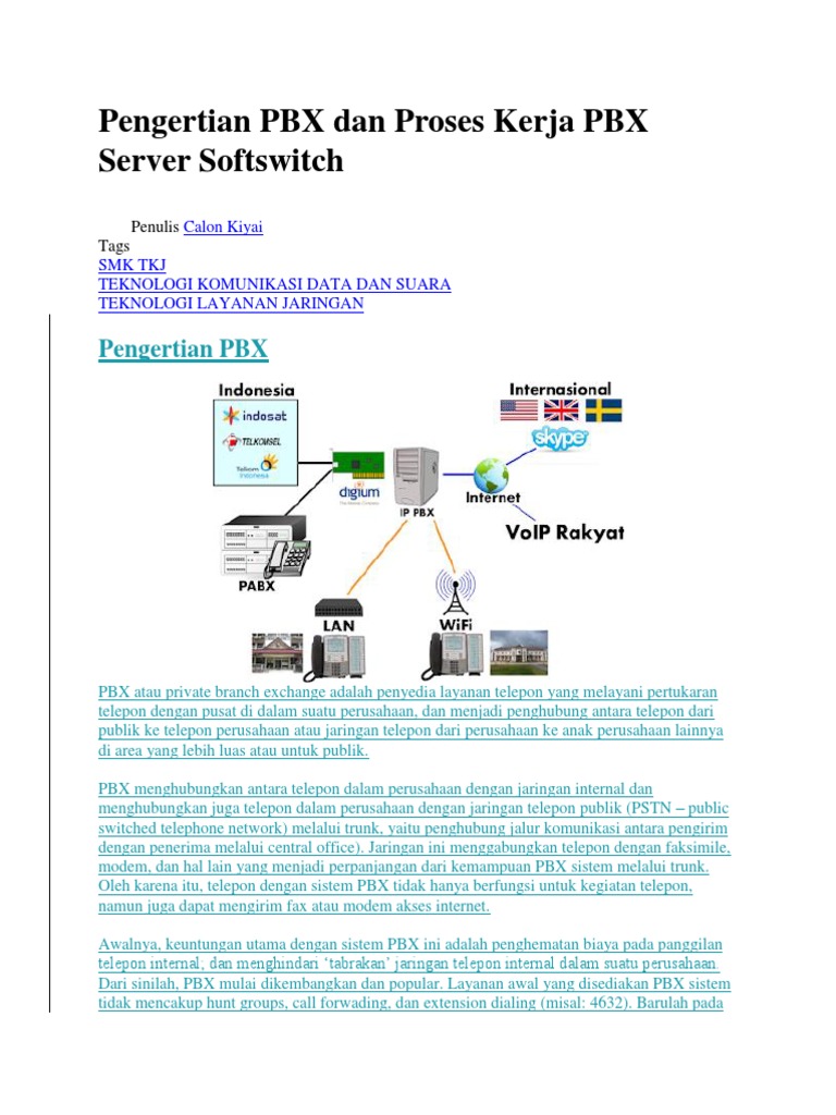 5 Pengertian PBX Dan Proses Kerja PBX Server Softswitch | PDF