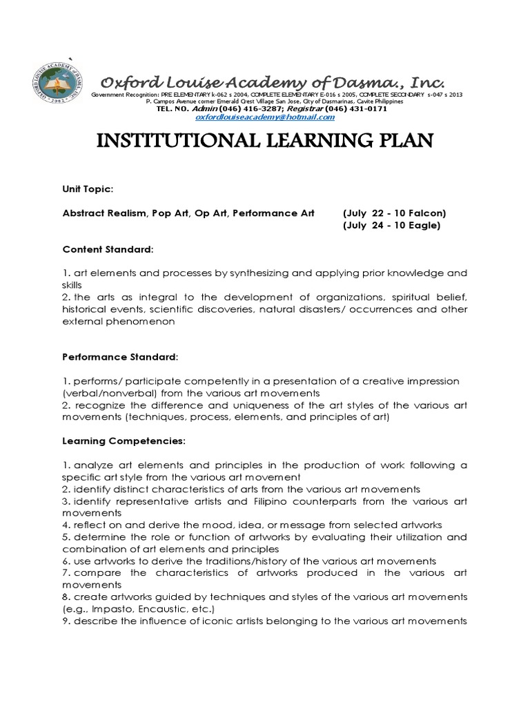 Arts 1st Quarter Lesson 2 Abstract Realism ETC | PDF | Idea | Learning