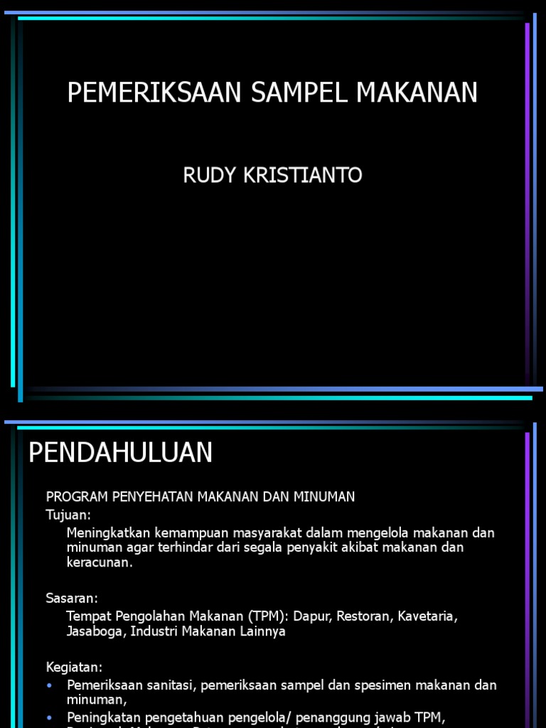 Prosedur Pengambilan Sampel Makanan | PDF