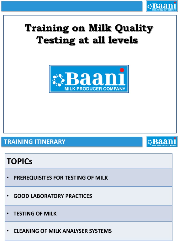 Milk Quality Testing | PDF | Laboratories | Milk