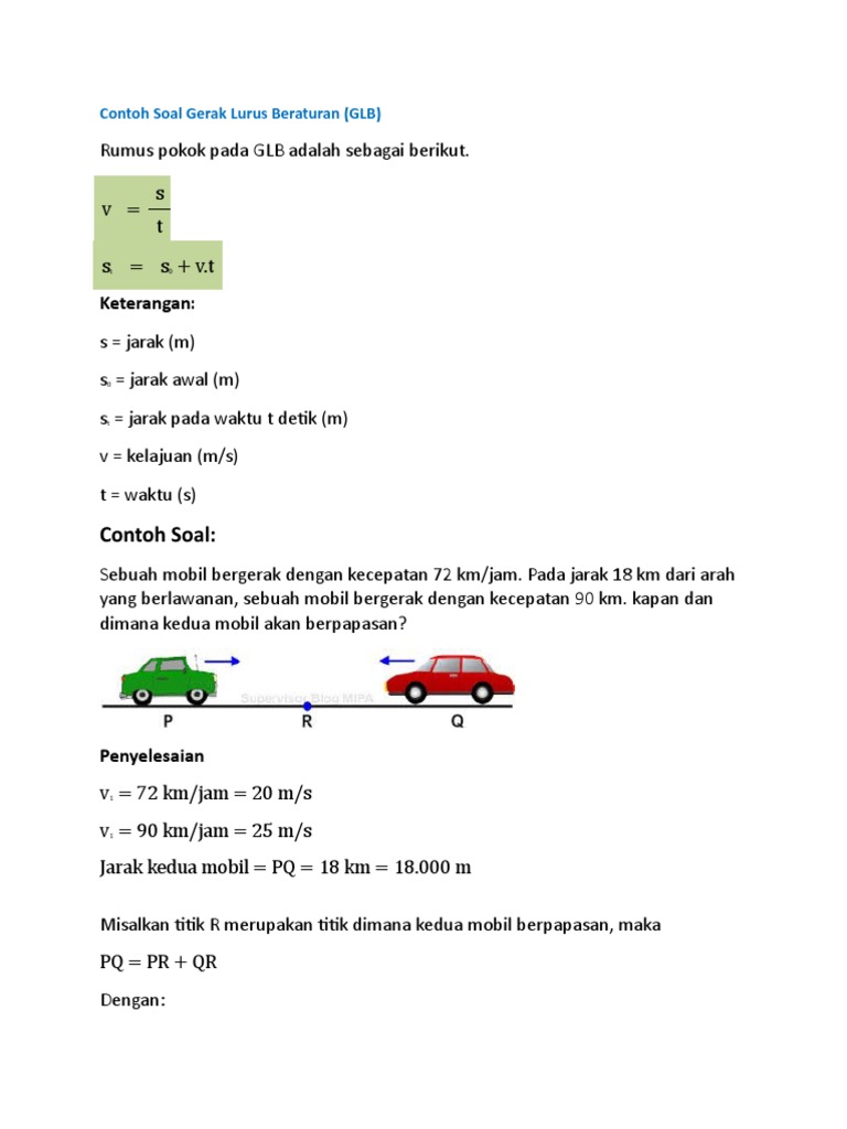 Contoh Soal Gerak Lurus Beraturan | PDF