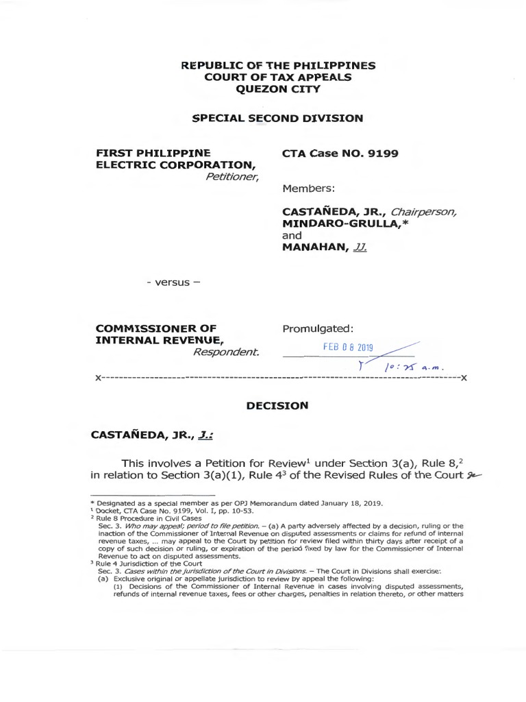 CTA Division Ruling | Download Free PDF | Internal Revenue Service | Taxes