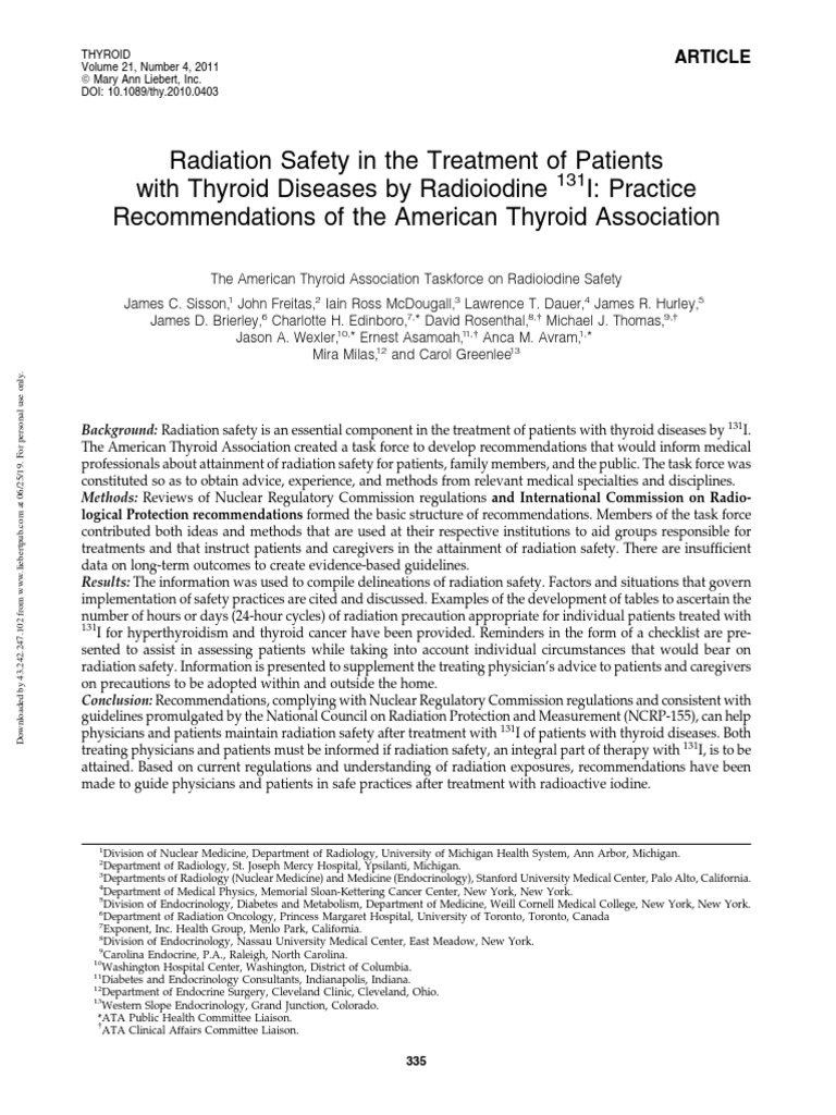 Radiodine Therapy | PDF | Hyperthyroidism | Radiation Therapy