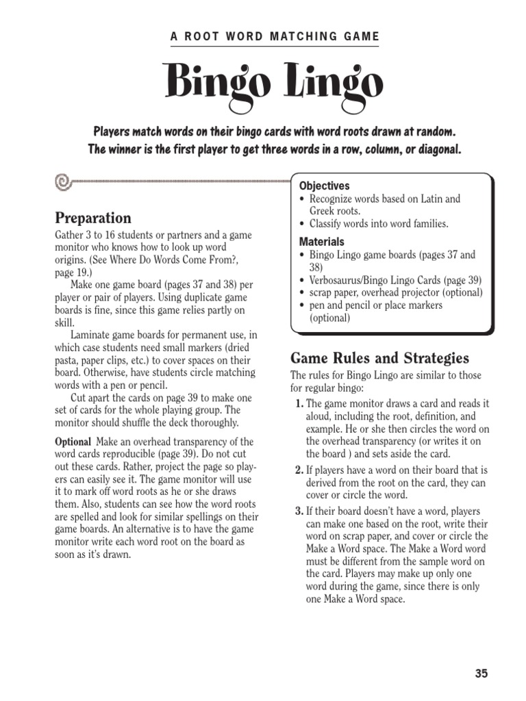 Bingo Lingo: Preparation | PDF | Gambling Games | Gaming