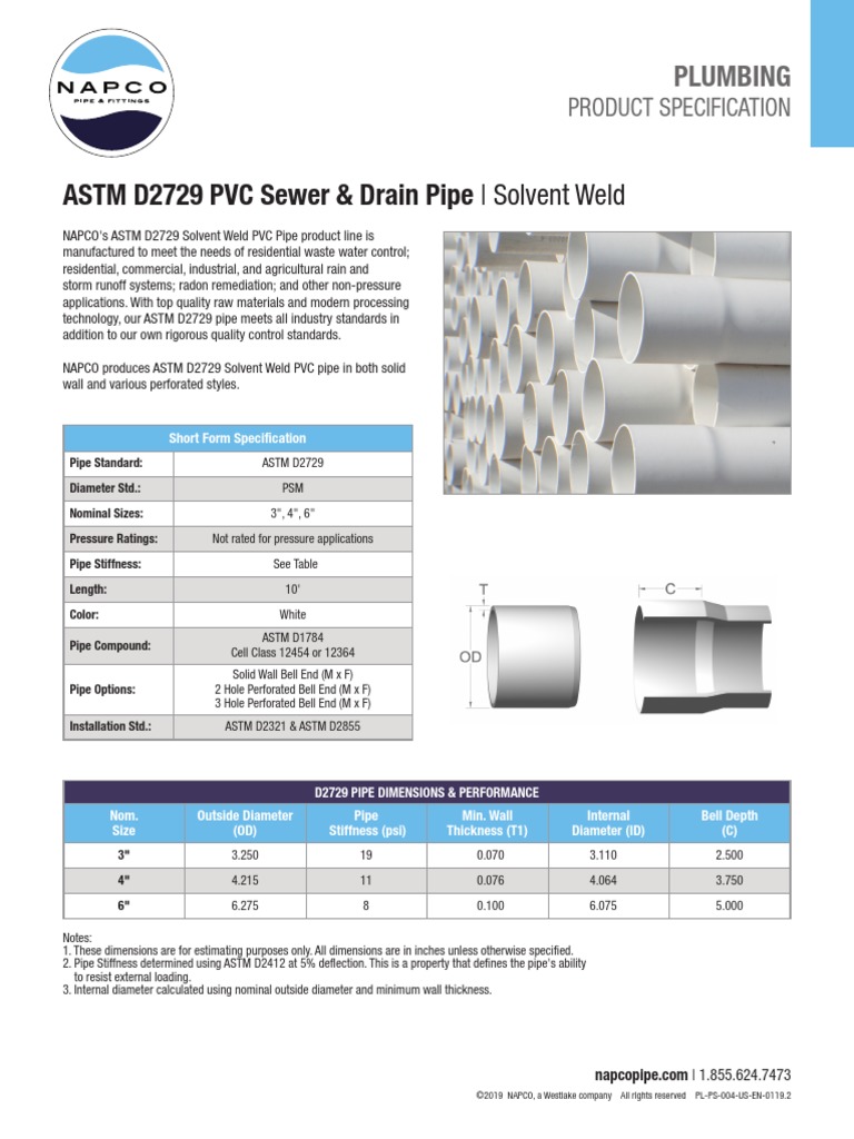 Astm d2729 | Plumbing | Pipe (Fluid Conveyance)
