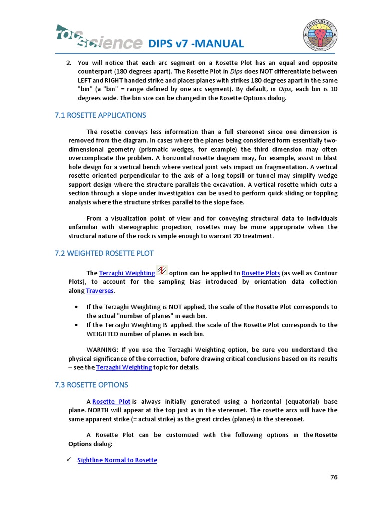 DIPS Manual - Rosette Plot Options | PDF | Cluster Analysis | Mean
