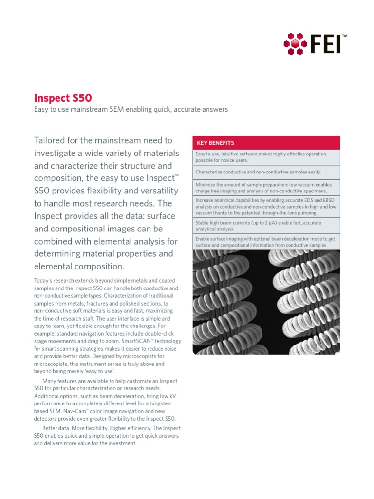 Inspect S50: Easy To Use Mainstream SEM Enabling Quick, Accurate ...