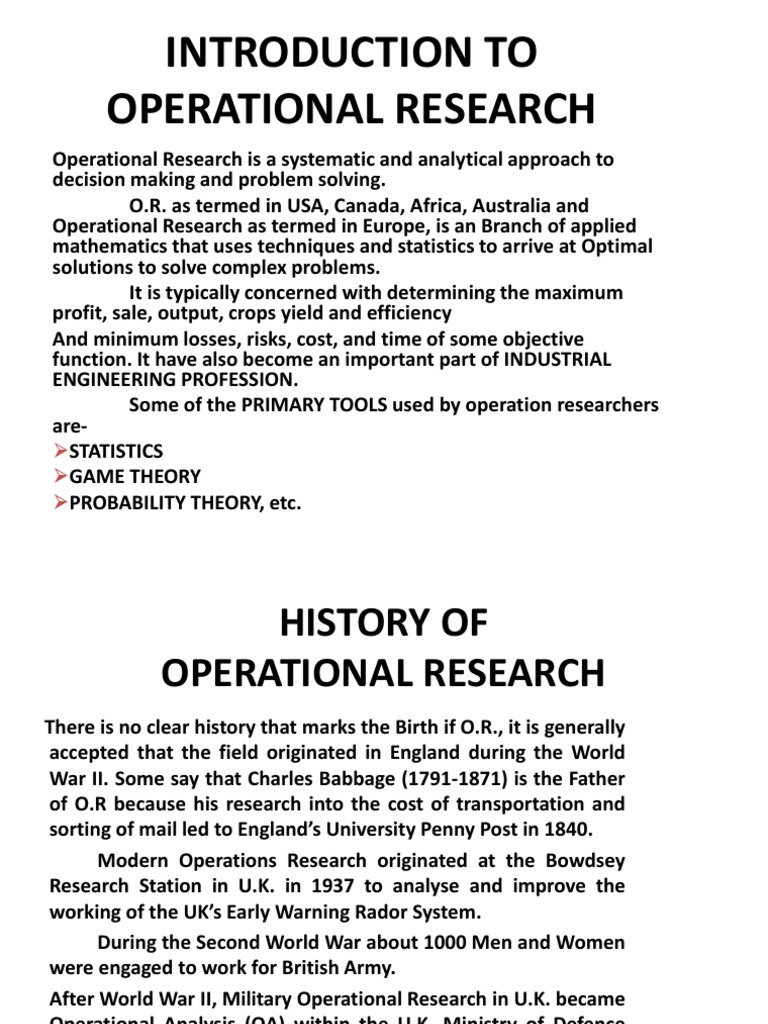 Introduction To Operational Research | PDF | Operations Research ...
