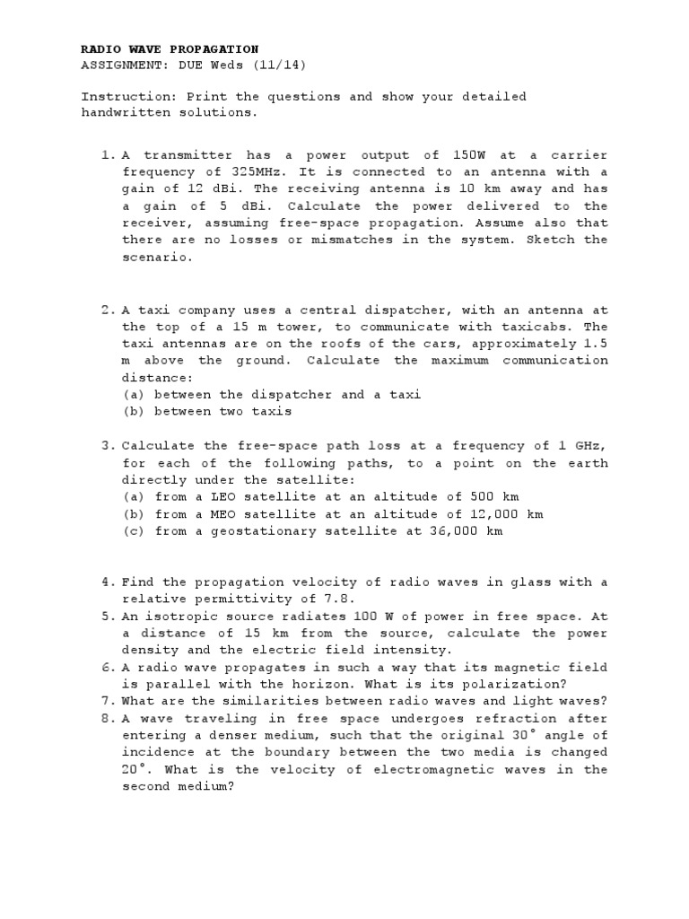 Radio Wave Assignment | PDF