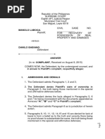 Defendant's Answer to Complaint | PDF | Lawsuit | Complaint