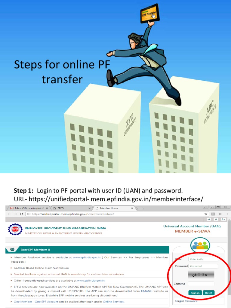 Steps for PF Transfer