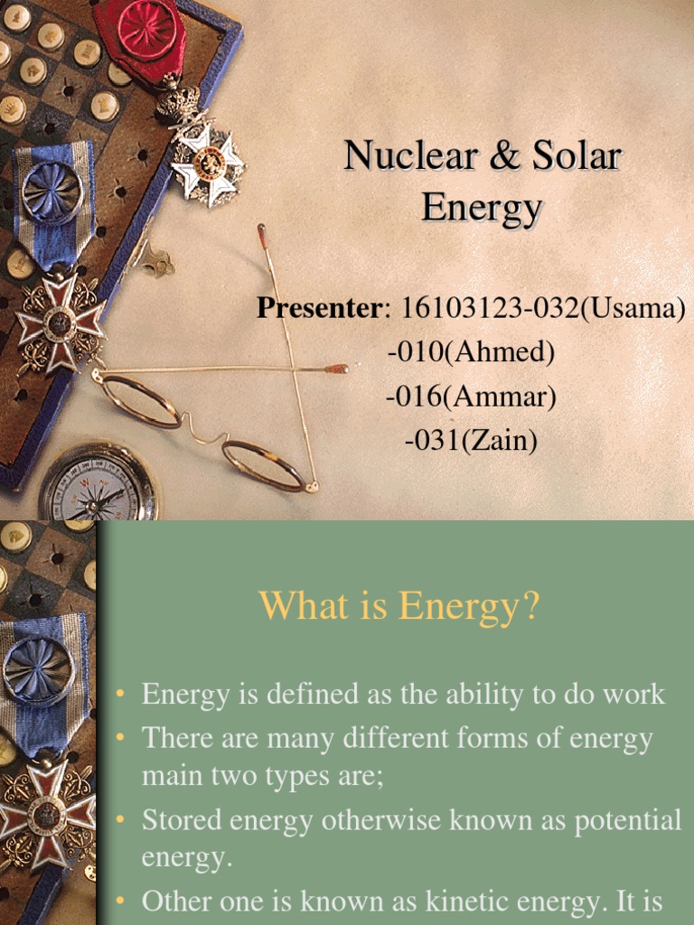 Nuclear & Solar Energy | PDF | Nuclear Fusion | Nuclear Fission
