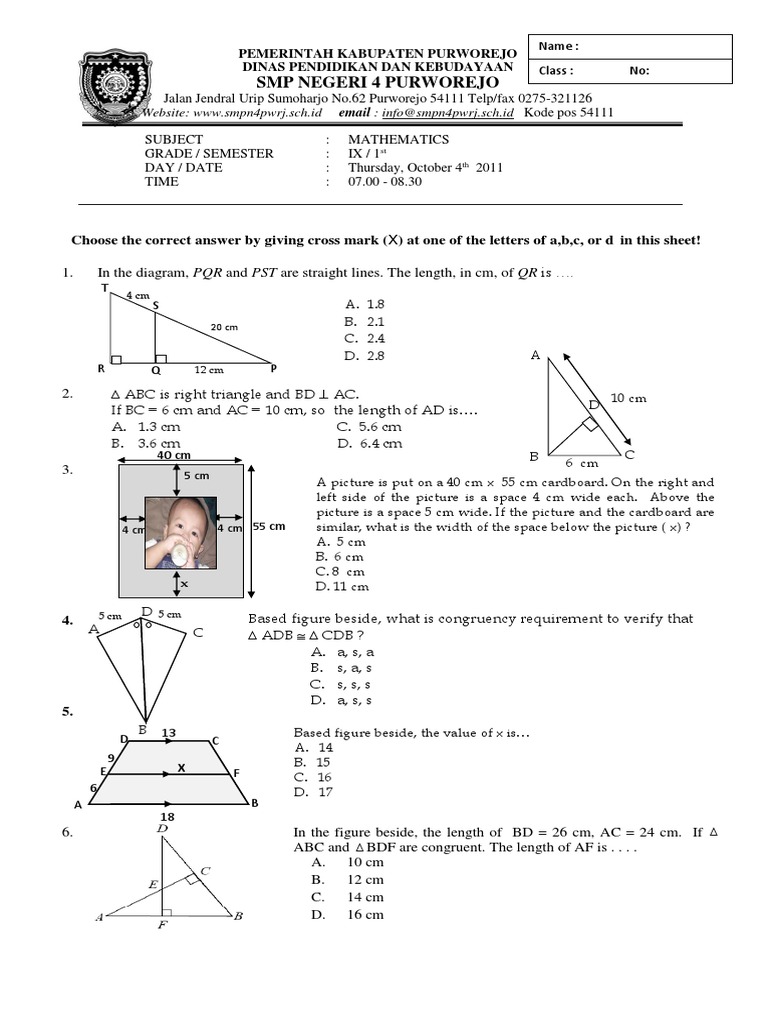 SMP Negeri 4 Purworejo | PDF | Sphere | Euclidean Geometry