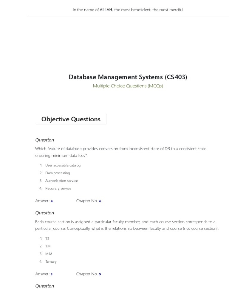 CS403 - Database Management Systems | PDF | Database Index | Table (Database)