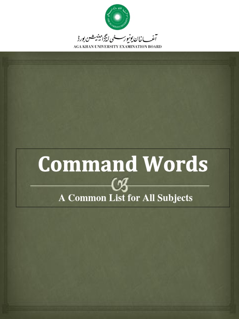 Command Words | PDF | Teaching Mathematics | Information
