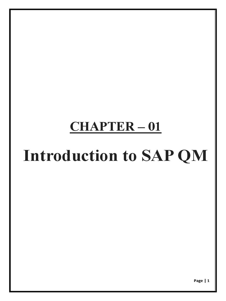 Introduction To SAP QM PDF | PDF | Business Process | Quality Management