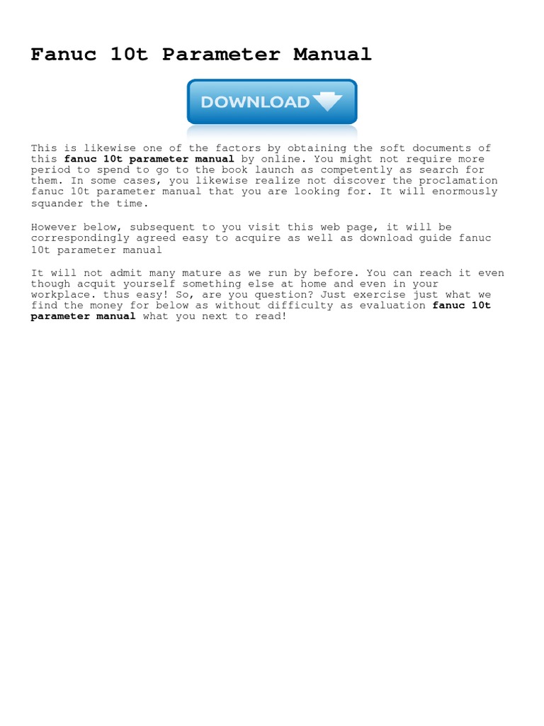 Fanuc 10t Parameter Manual PDF | PDF | World Wide Web | Internet & Web