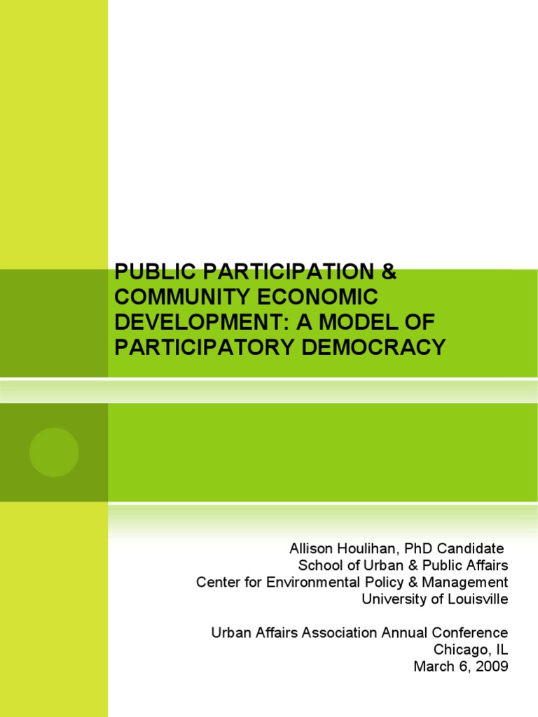Public Participation & Community Economic Development | PDF | Economic ...