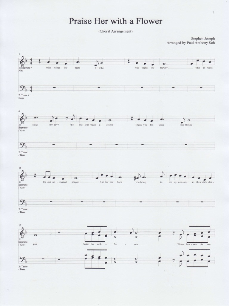 PraiseHer with a Flower (Choral Arrangement | PDF