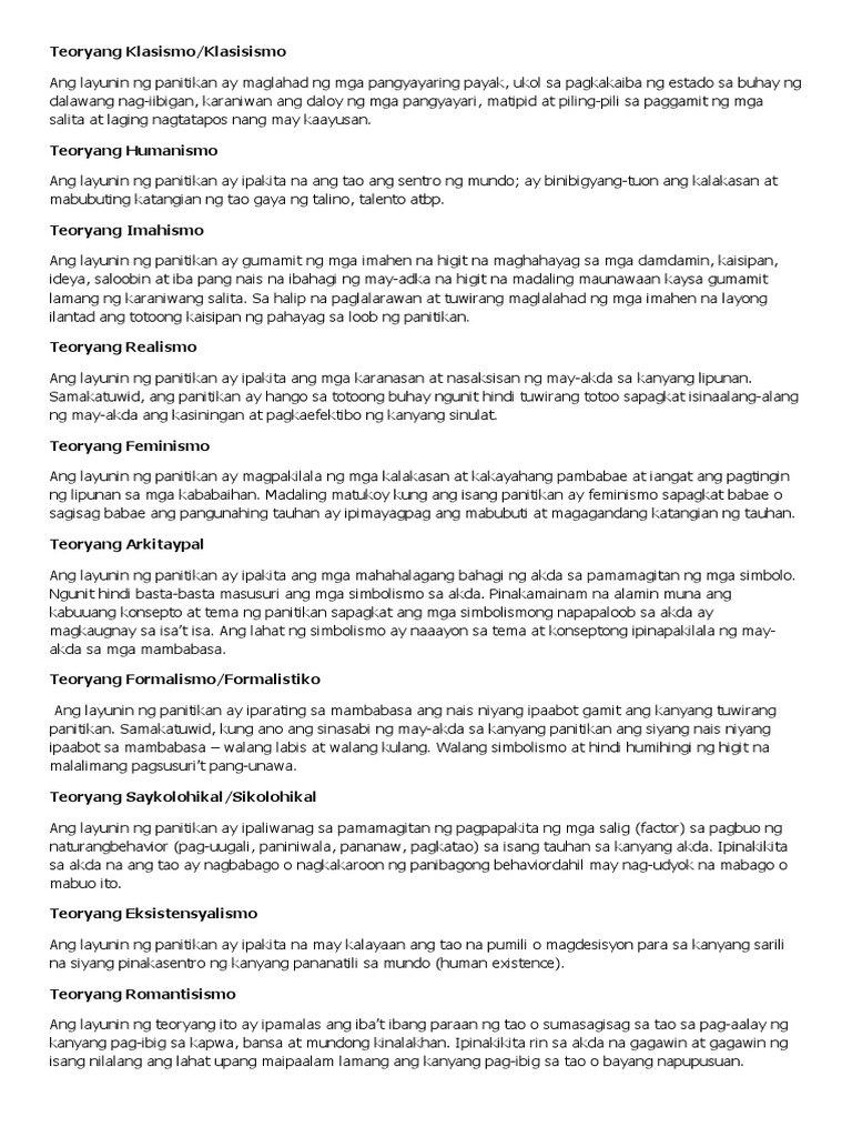Teoryang Klasismo | PDF